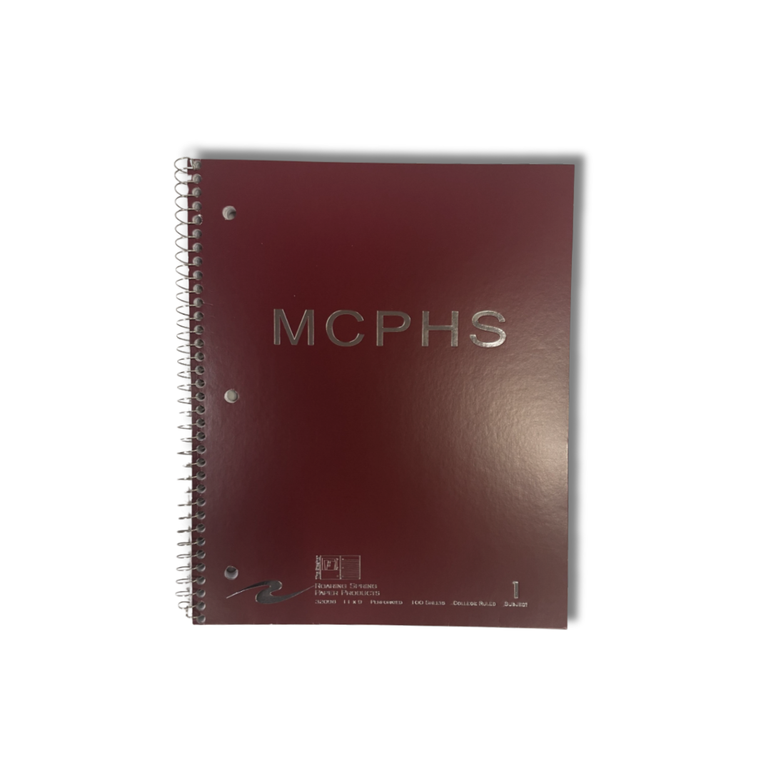 MCPHS Notebook with MCPHS in Silver | MCPHS