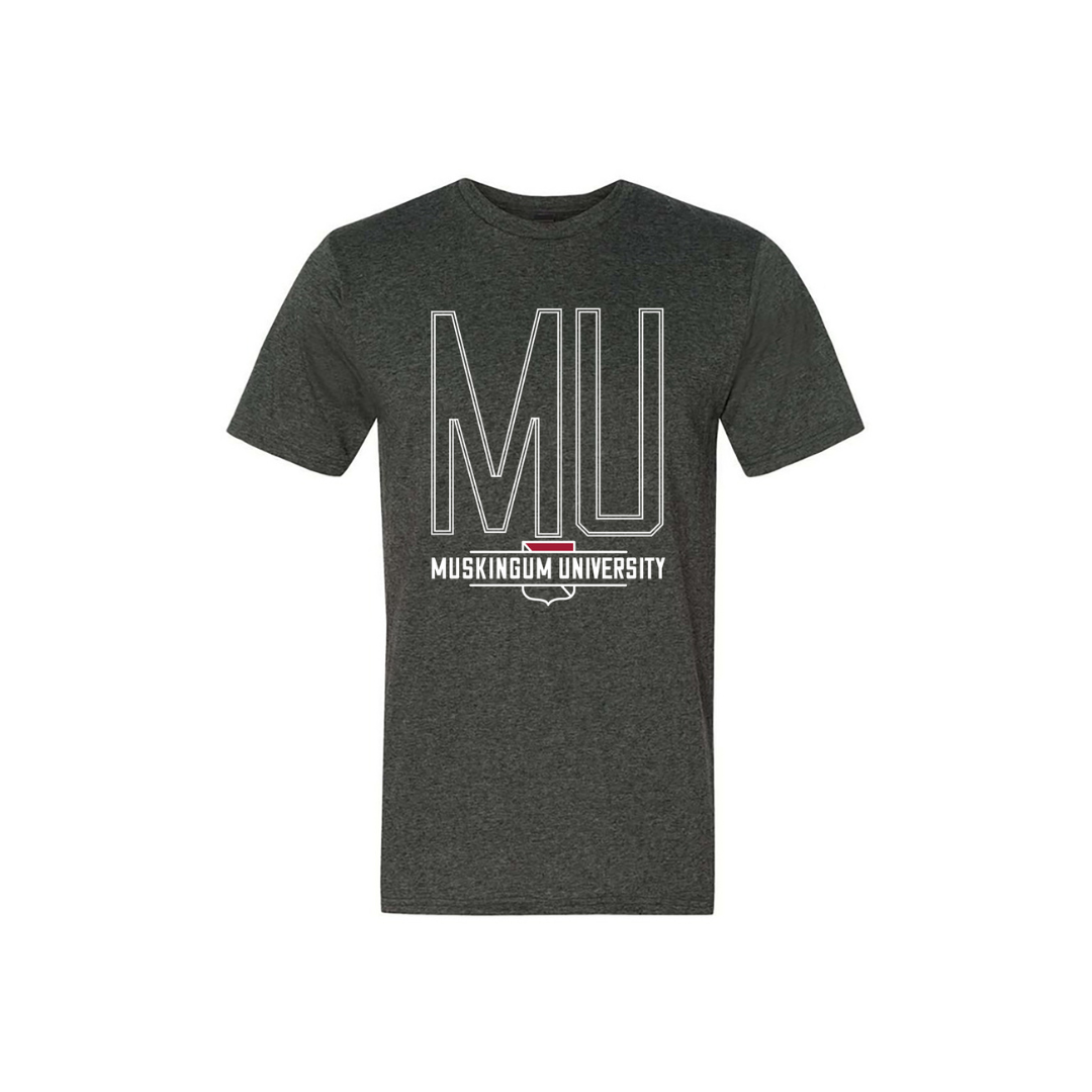 Muskingum University Unwind SS Tee Vintage with Large Lined MU logo ...
