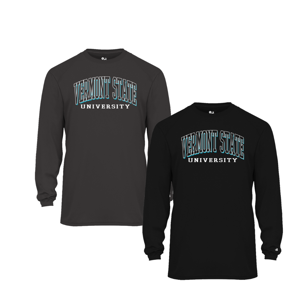 Vermont State University Badger Arched Logo Tech Tee | Vermont State ...