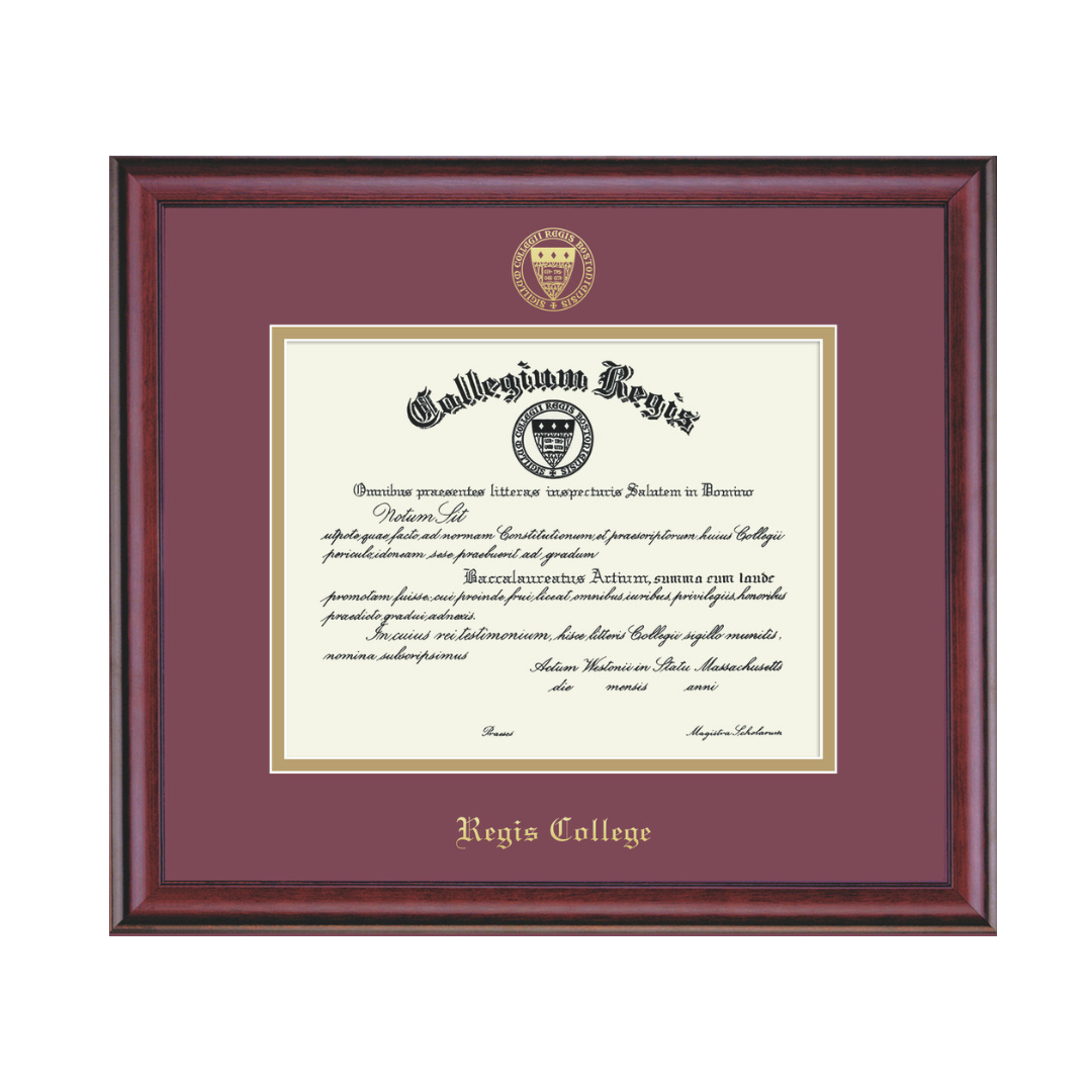 Framing Success Classic Diploma Frame PhD | Regis College Gear Shop Framing Success Classic Diploma Frame PhD | Regis College Gear Shop